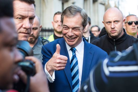 Nigel Farage Escorted Away By His Editorial Stock Photo - Stock Image ...