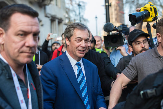 Nigel Farage Escorted Away By His Editorial Stock Photo - Stock Image ...