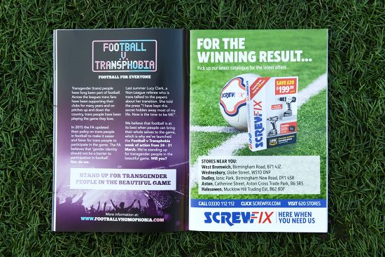Screwfix Advert Inside Match Day Programme Editorial Stock Photo ...