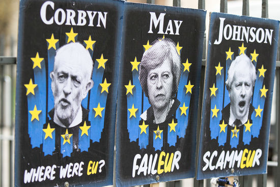 Pro Eu Posters Erected Opposite Houses Editorial Stock Photo - Stock ...