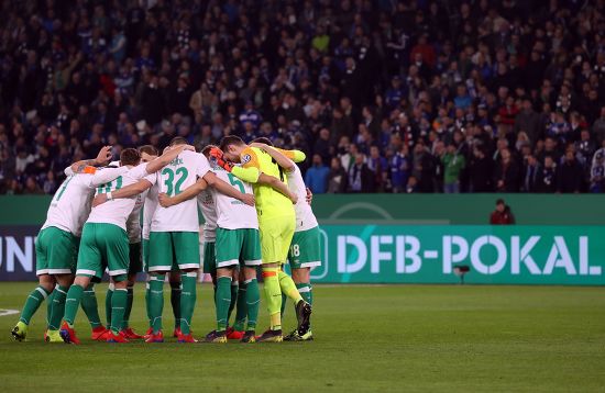 Werders Players Huddle Beginning German Dfb Editorial Stock Photo ...