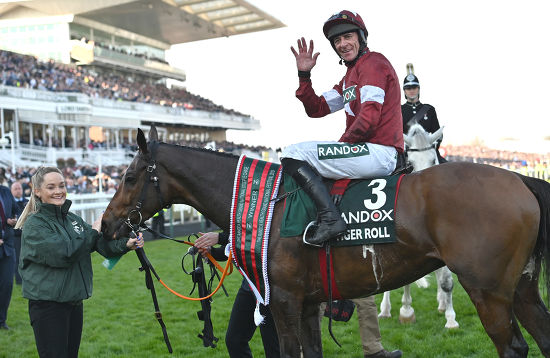 Davy Russell Celebrates On Tiger Roll Editorial Stock Photo - Stock ...