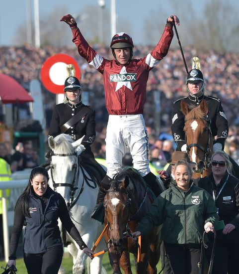 Davy Russell Celebrates On Tiger Roll Editorial Stock Photo - Stock ...