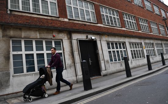 Pedestrian Passes Old Spy Building On Editorial Stock Photo - Stock ...