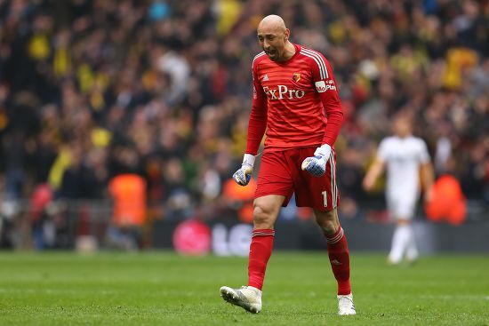 Heurelho Gomes Watford Celebrates After Troy Editorial Stock Photo ...