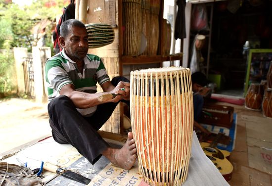 Artists Making Assamese Dhol Drum Ahead Editorial Stock Photo - Stock ...