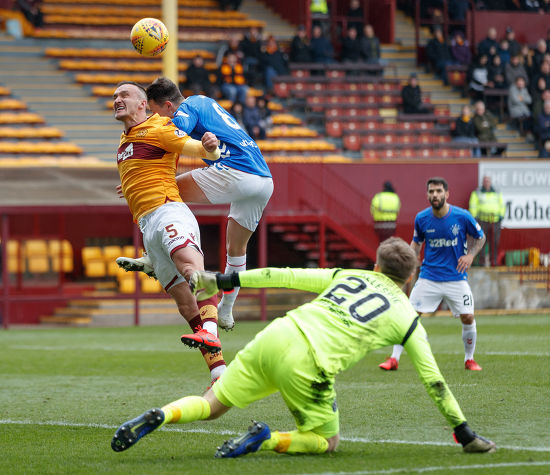 Tom Aldred Motherwell Challenges Ball Ryan Editorial Stock Photo ...