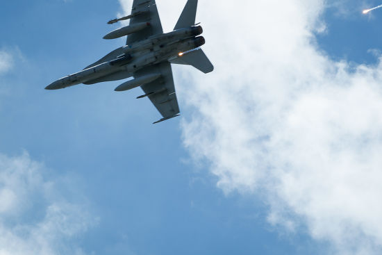 Fa18 Hornet Releases Flares During Combined Editorial Stock Photo ...