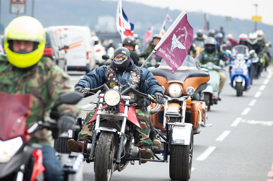 Hundreds Bikers Ride Along Shooters Hill Editorial Stock Photo - Stock ...