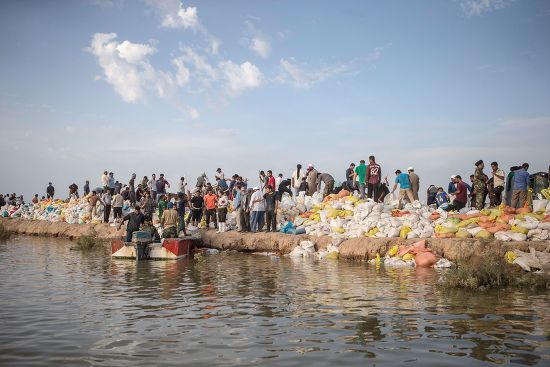 People Build Handmade Dams Block Flood Editorial Stock Photo - Stock ...