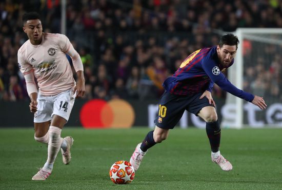 Lionel Messi Barcelona Beats Jesse Lingard Editorial Stock Photo ...