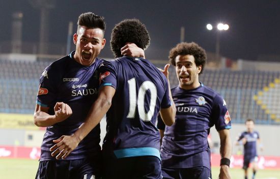 Pyramids Players Celebrate During Egyptian League Editorial Stock Photo ...