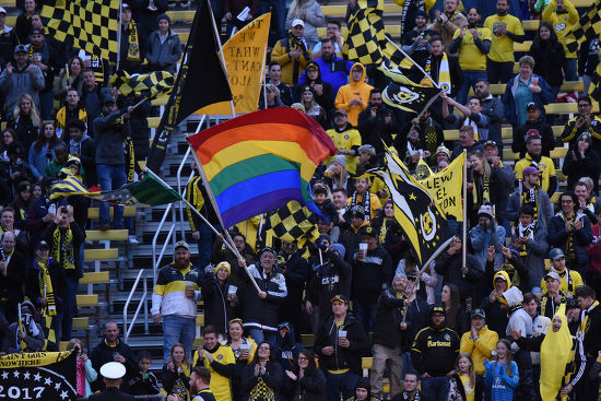 Columbus Crew Fans Wave Flags Around Editorial Stock Photo - Stock ...