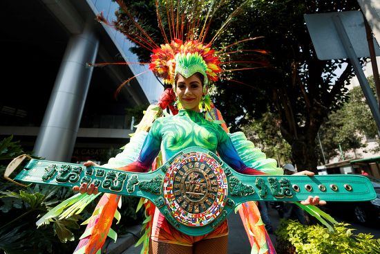 Model Shows Mayan Belt World Boxing Editorial Stock Photo - Stock Image ...