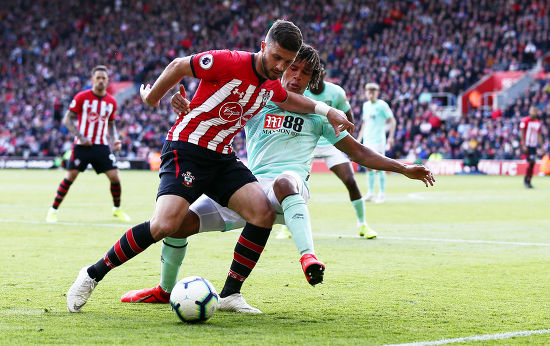 Shane Long Southampton Nathan Ake Bournemouth Editorial Stock Photo ...