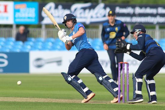 Matthew Critchley Derbyshire Plays Ball Down Editorial Stock Photo ...