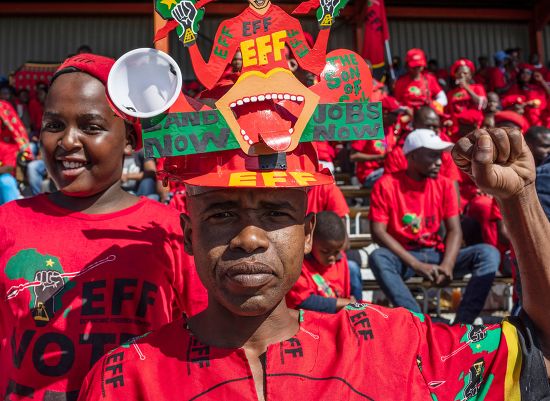 Eff Economic Freedom Fighters Supporter Wears Editorial Stock Photo ...