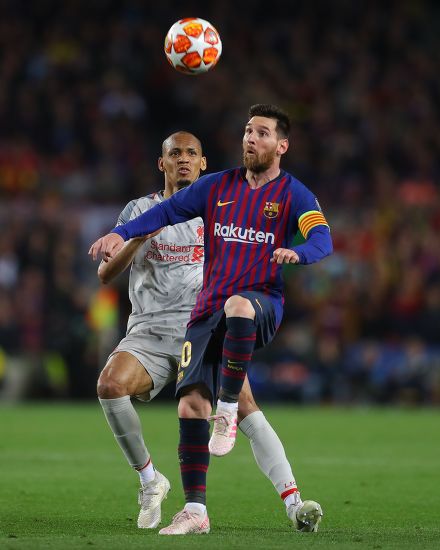 Lionel Messi Barcelona Fabinho Liverpool Action Editorial Stock Photo ...