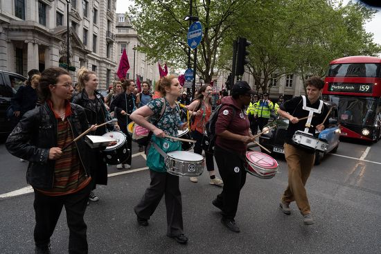 Protesters Seen Drumming Along Streets During Editorial Stock Photo ...