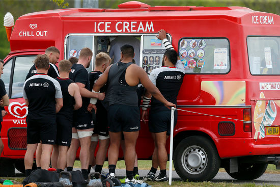 Saracens Players Around Ice Cream Van Editorial Stock Photo - Stock ...