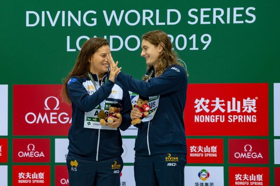 Womens Syncronised 3m Dive Podium Presentation Editorial Stock Photo ...