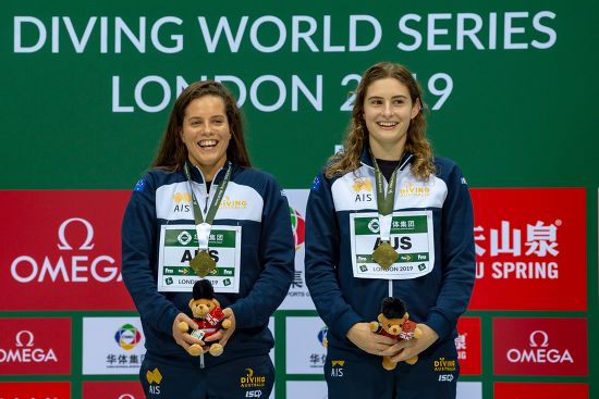Womens Syncronised 3m Dive Podium Presentation Editorial Stock Photo ...
