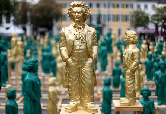 Smiling Beethoven Statues Placed On Muensterplatz Editorial Stock Photo ...