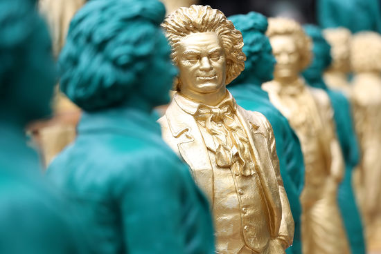 Smiling Beethoven Statues Placed On Muensterplatz Editorial Stock Photo ...