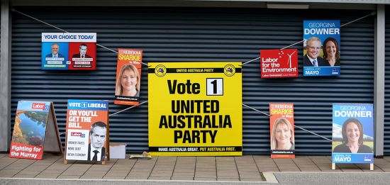 Campaign Posters Sit Outside Polling Station Editorial Stock Photo ...