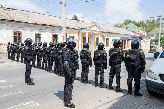 Moldovan Riot Police Provide Protection People Editorial Stock Photo ...