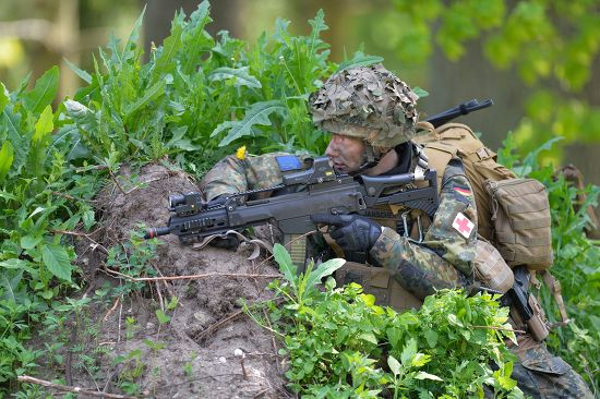 German Soldier Uses G36 Assault Rifle Editorial Stock Photo - Stock ...
