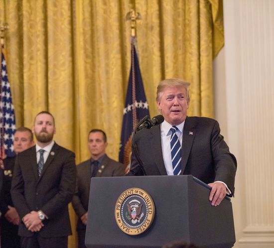 President Donald Trump Awards Medal Valor Editorial Stock Photo - Stock ...