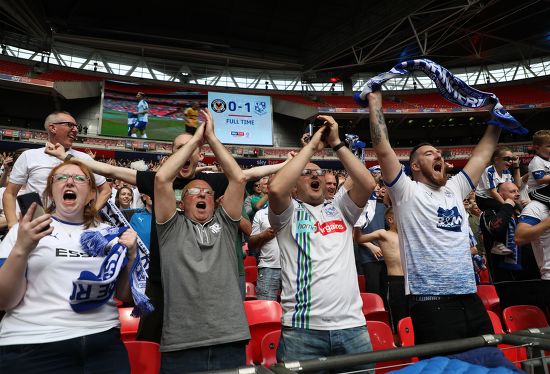 Tranmere Rovers Fans Celebrate Stands Editorial Stock Photo - Stock ...