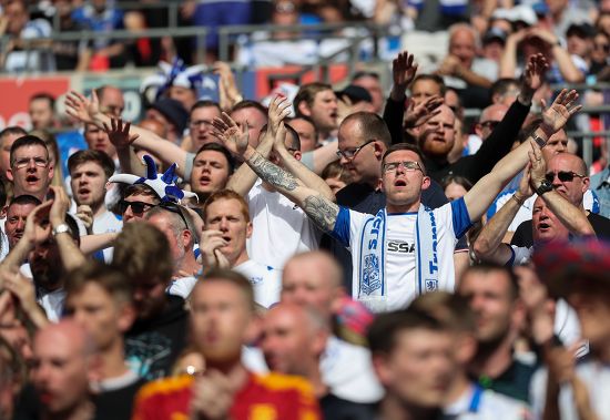 Tranmere Rovers Fans Celebrate Stands Editorial Stock Photo - Stock ...