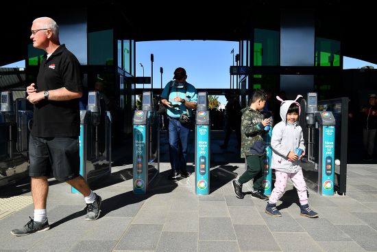 Passengers Pass Through Gates After Riding Editorial Stock Photo ...