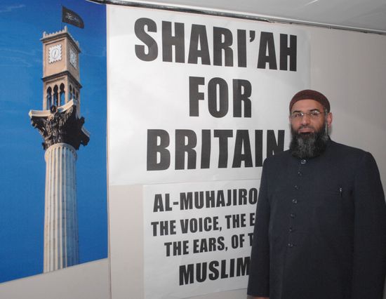 Anjem Choudary Poses Posters Demanding Shariah Editorial Stock Photo ...