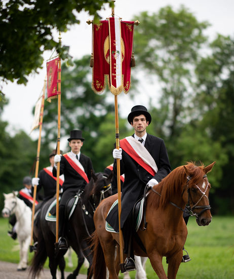Horsemen Carrying Religious Flags Take Part Editorial Stock Photo ...