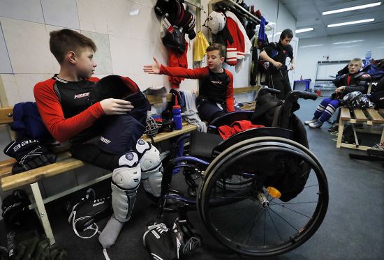 Disabled Children Prepare Locker Room Before Editorial Stock Photo ...