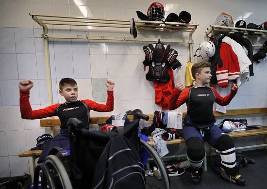 Disabled Children Prepare Locker Room Before Editorial Stock Photo ...
