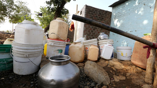 Containers Sit Next Water Pipe People Editorial Stock Photo - Stock ...