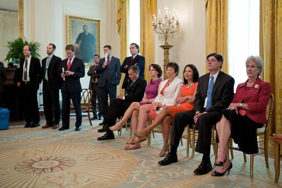 President Obamas Staff Listen He Broadcasts Editorial Stock Photo ...