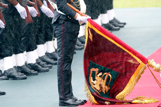 Regimental Flag Sri Lanka Army Lowered Editorial Stock Photo - Stock ...