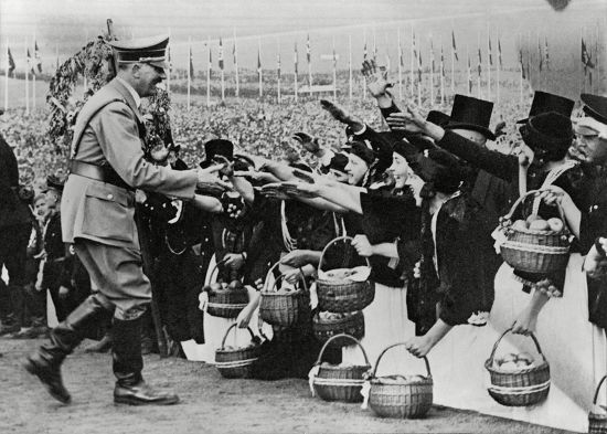 Adolf Hitler Greeting Farmers During German Editorial Stock Photo ...