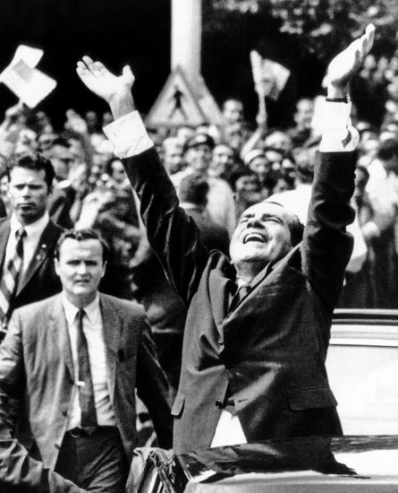 President Richard Nixon Jubilantly Acknowledges Cheers Editorial Stock ...