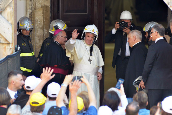 Pope Francis C Wears Safety Helmet Editorial Stock Photo - Stock Image ...