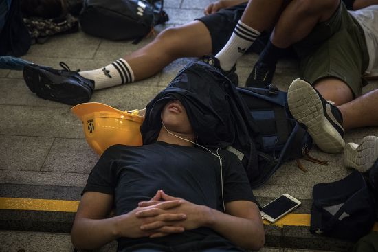 Protesters Sleep Outside Legislative Council Building Editorial Stock ...