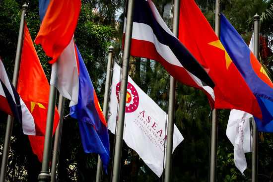 National Flags Asean Member Countries Fly Editorial Stock Photo - Stock ...