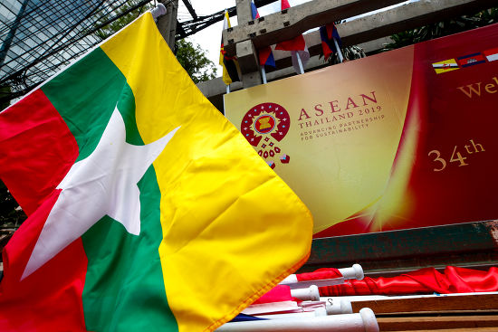 National Flag Myanmar Front Large Poster Editorial Stock Photo - Stock ...
