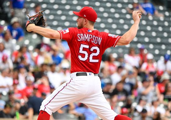 Texas Rangers Starting Pitcher Adrian Sampson Editorial Stock Photo ...