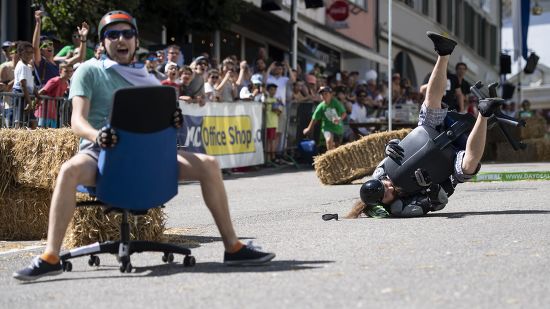 Participants Action During Office Chair Race Editorial Stock Photo ...
